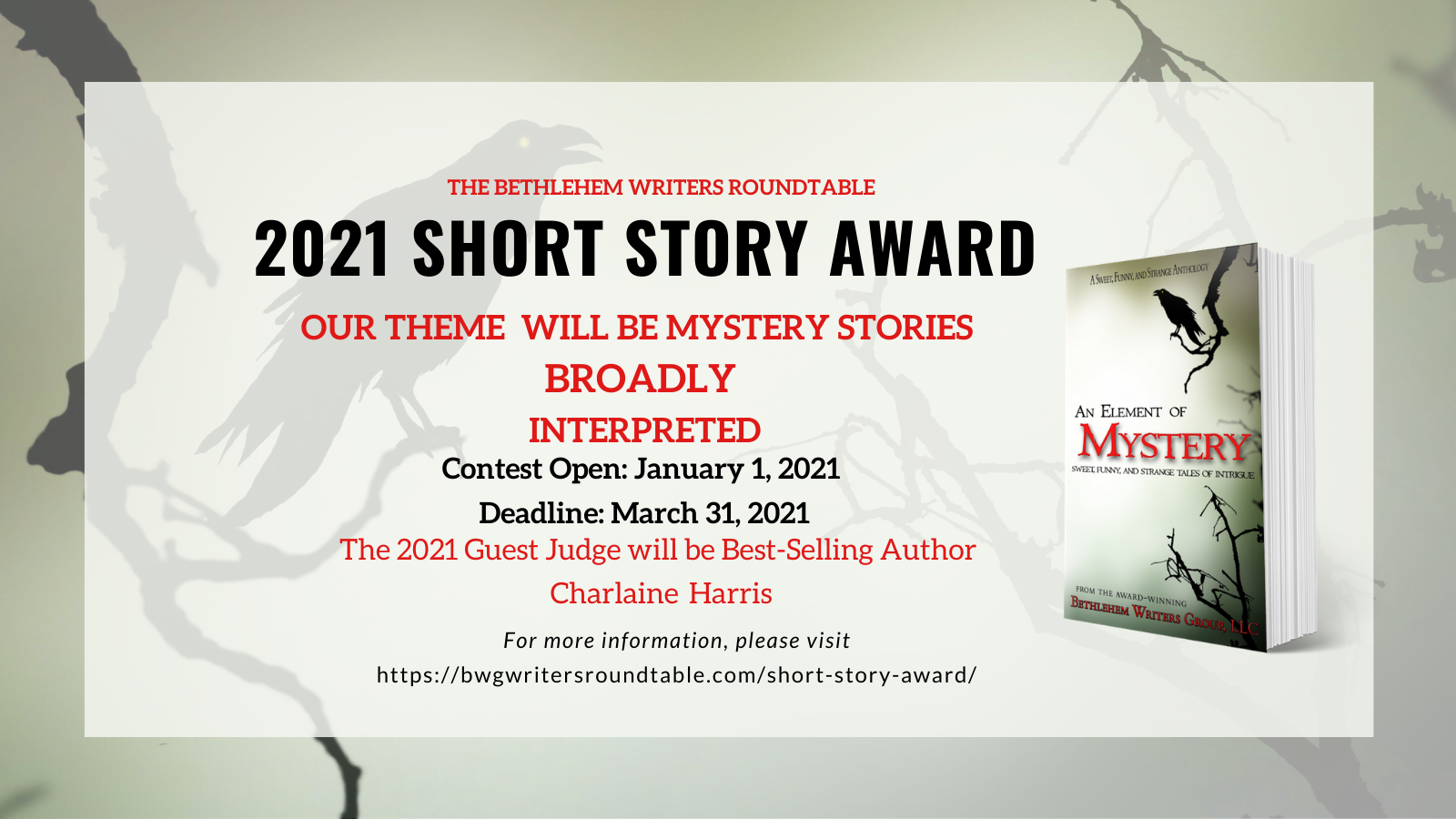 Enter the Bethlehem Writers Roundtable 2021 Short Story Award