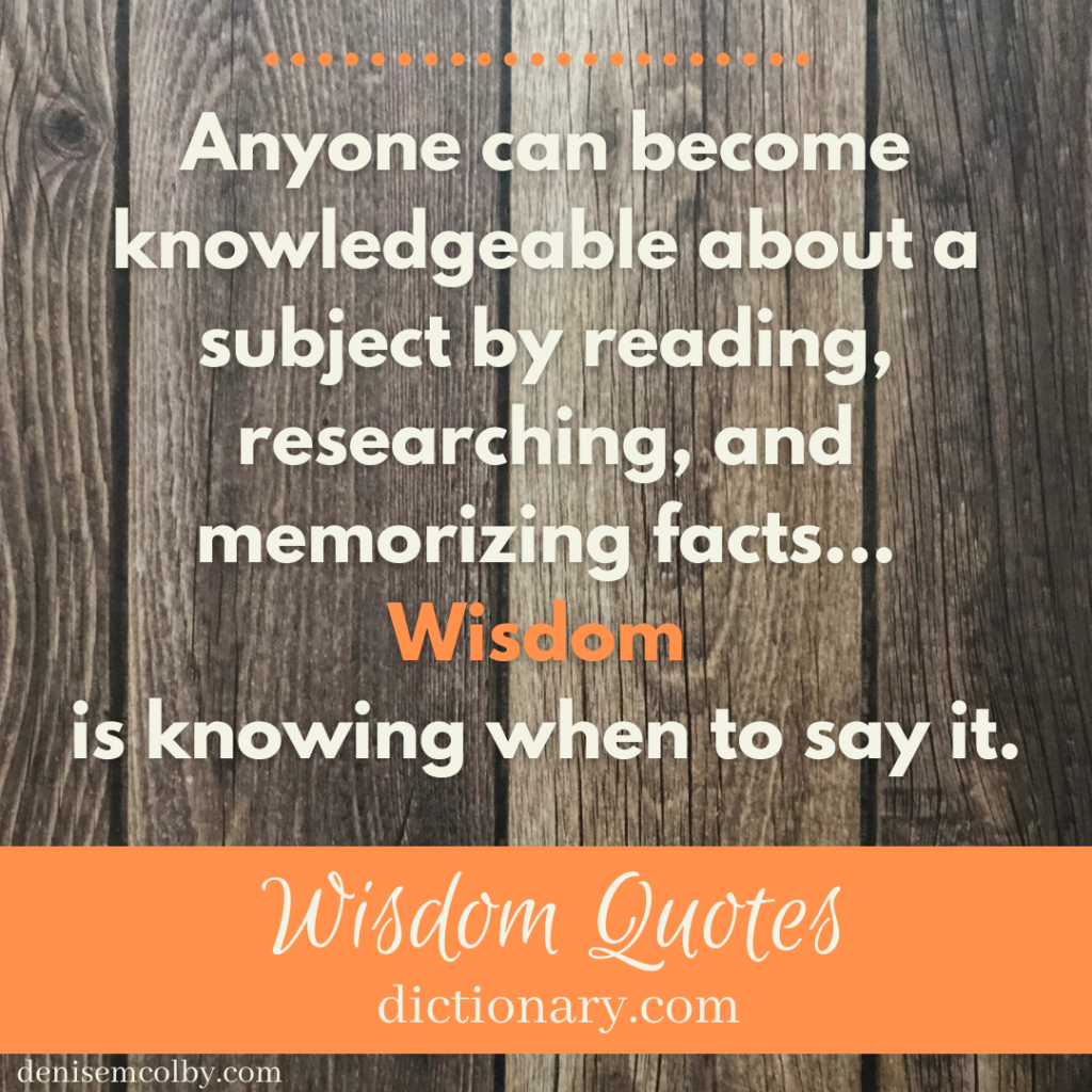 The Wisdom of This Year's Focus Word